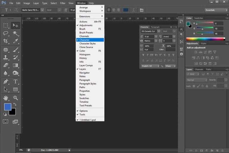 Character Panel photoshop tooltutorial ToolTutorial